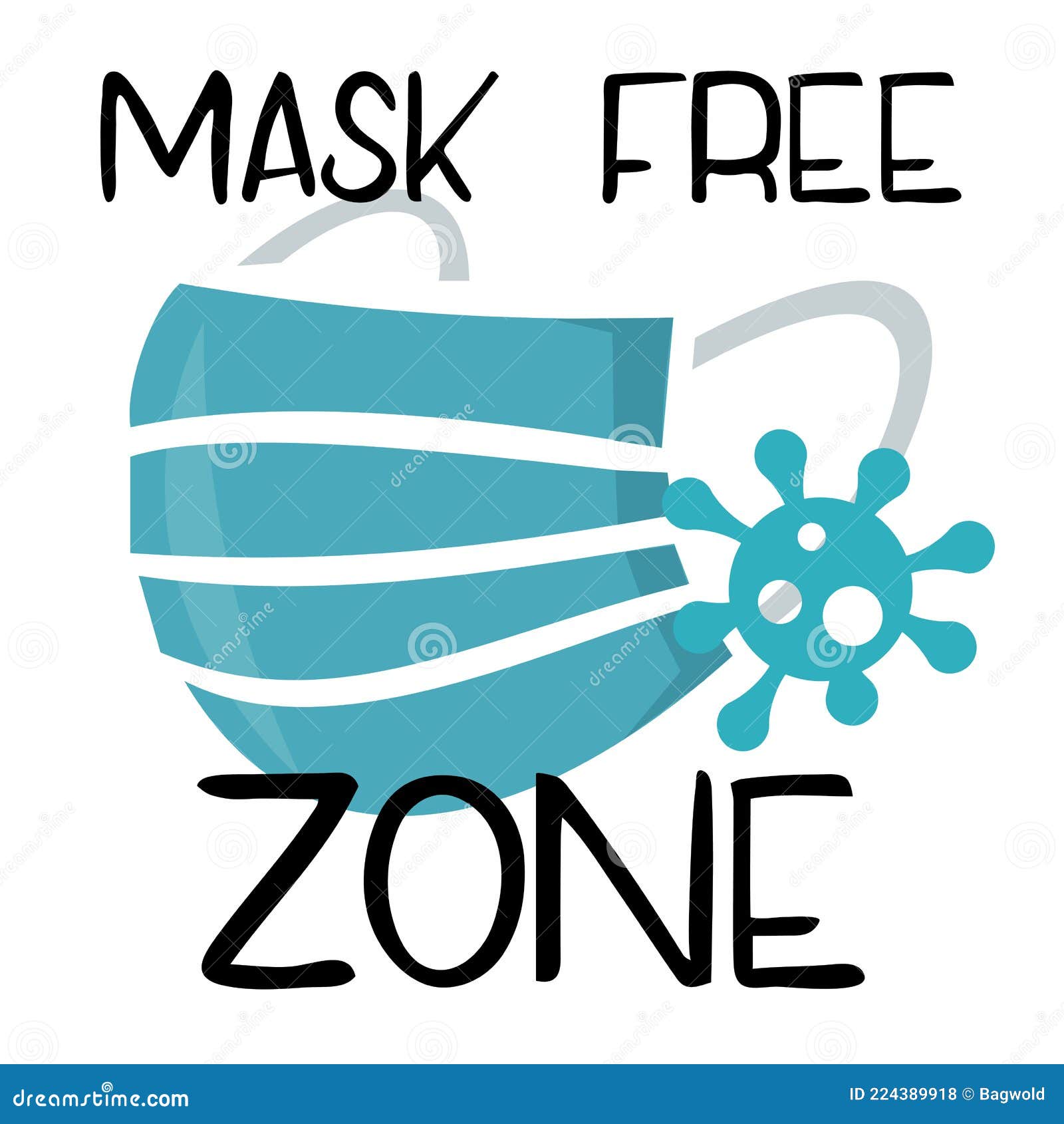 Mask Free Zone Vector with Covid Logo Stock Vector - Illustration of ...