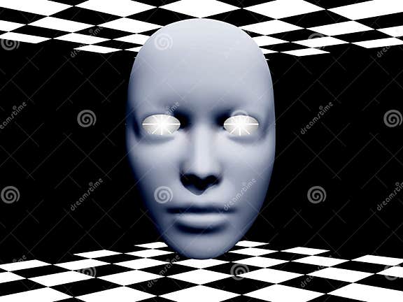 Mask with glowing eyes stock illustration. Illustration of check - 64699697