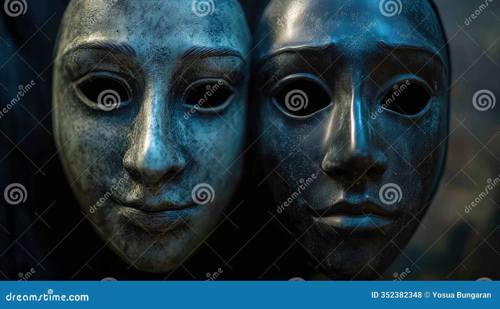 A Mask for a Happy and Sad Theater Performance Stock Illustration ...