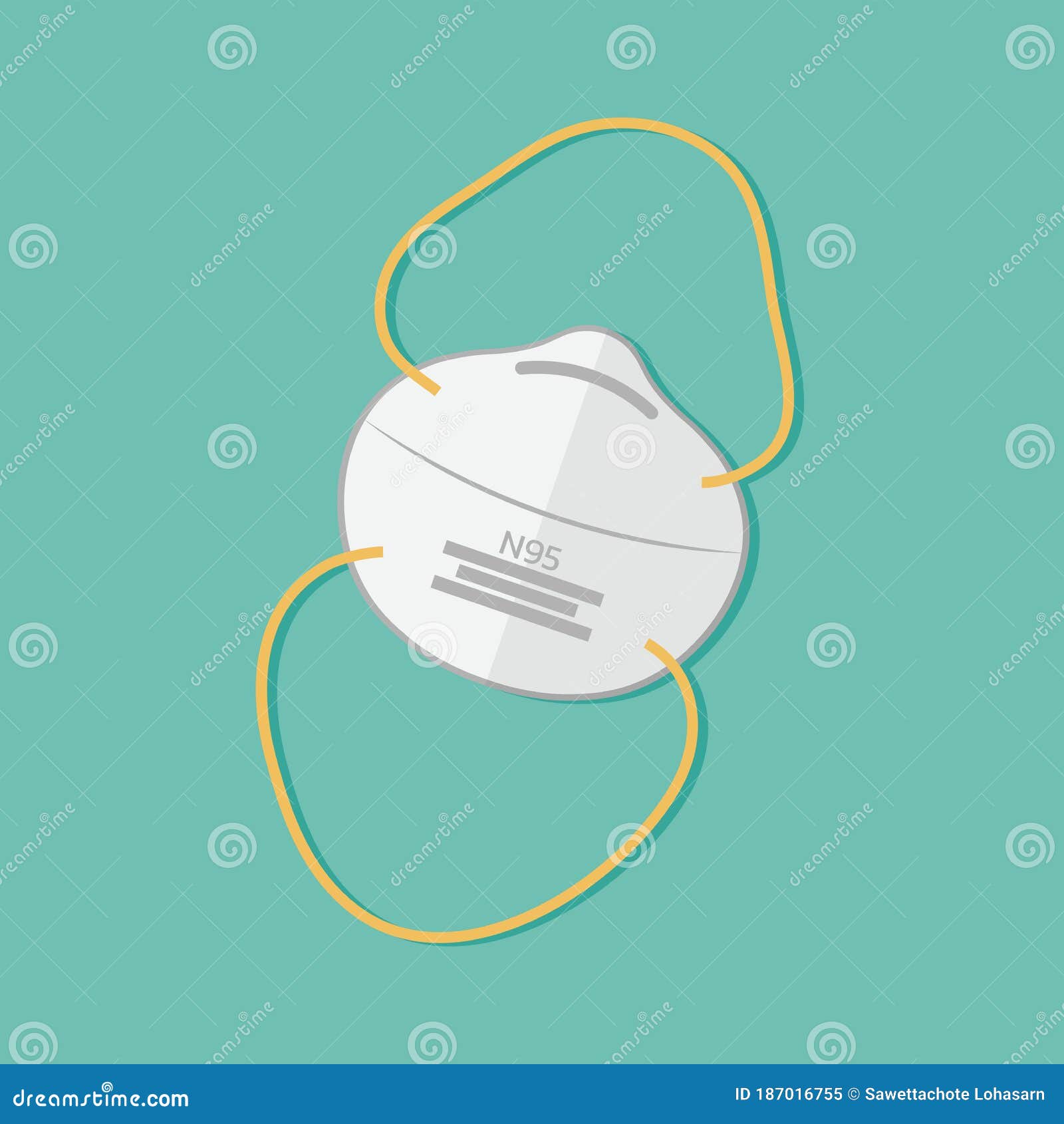 Medical Respiratory N95 Mask Vector Object Stock Vector - Illustration ...