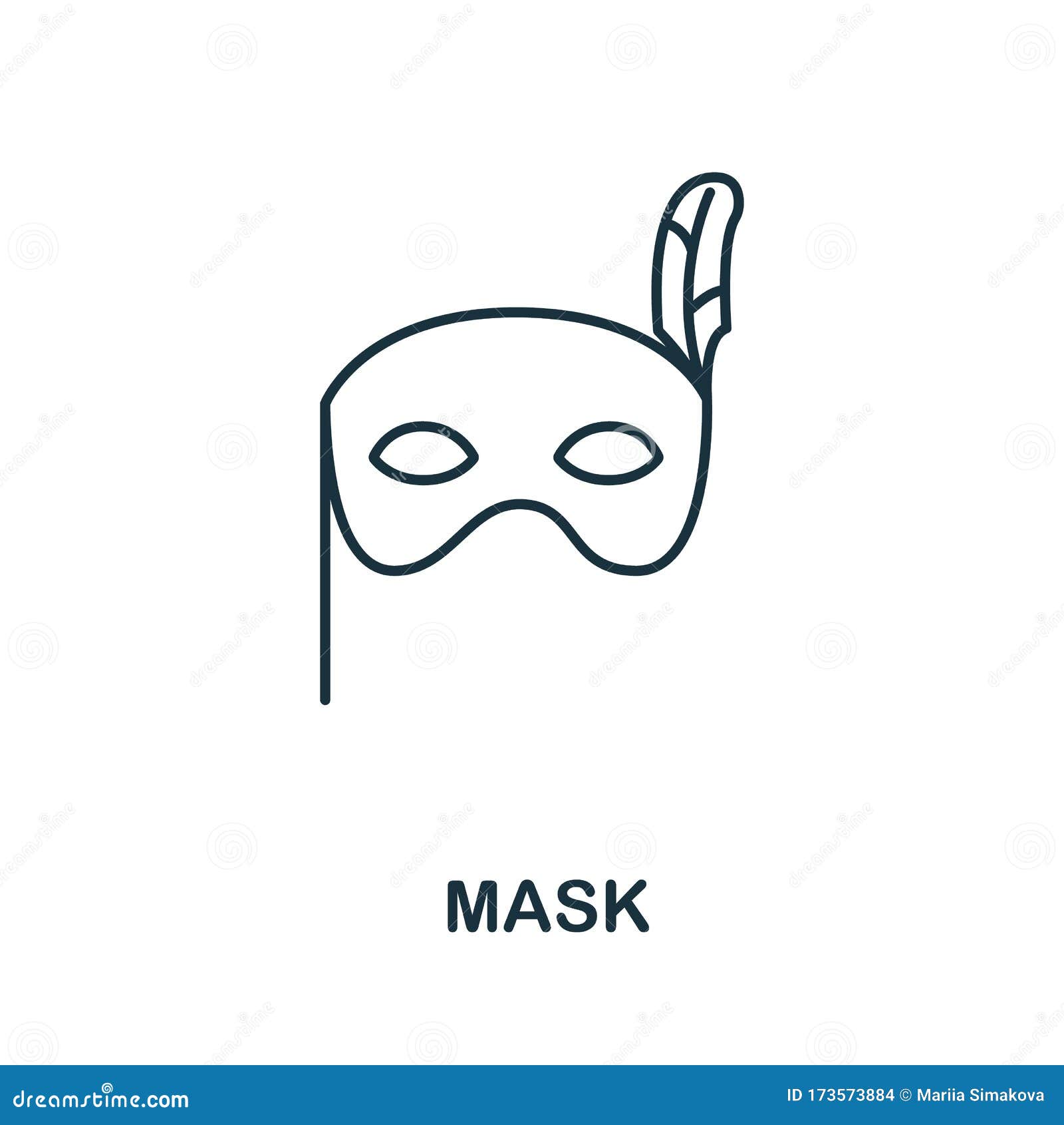 Mask Icon from Party Collection. Simple Line Element Mask Symbol for ...