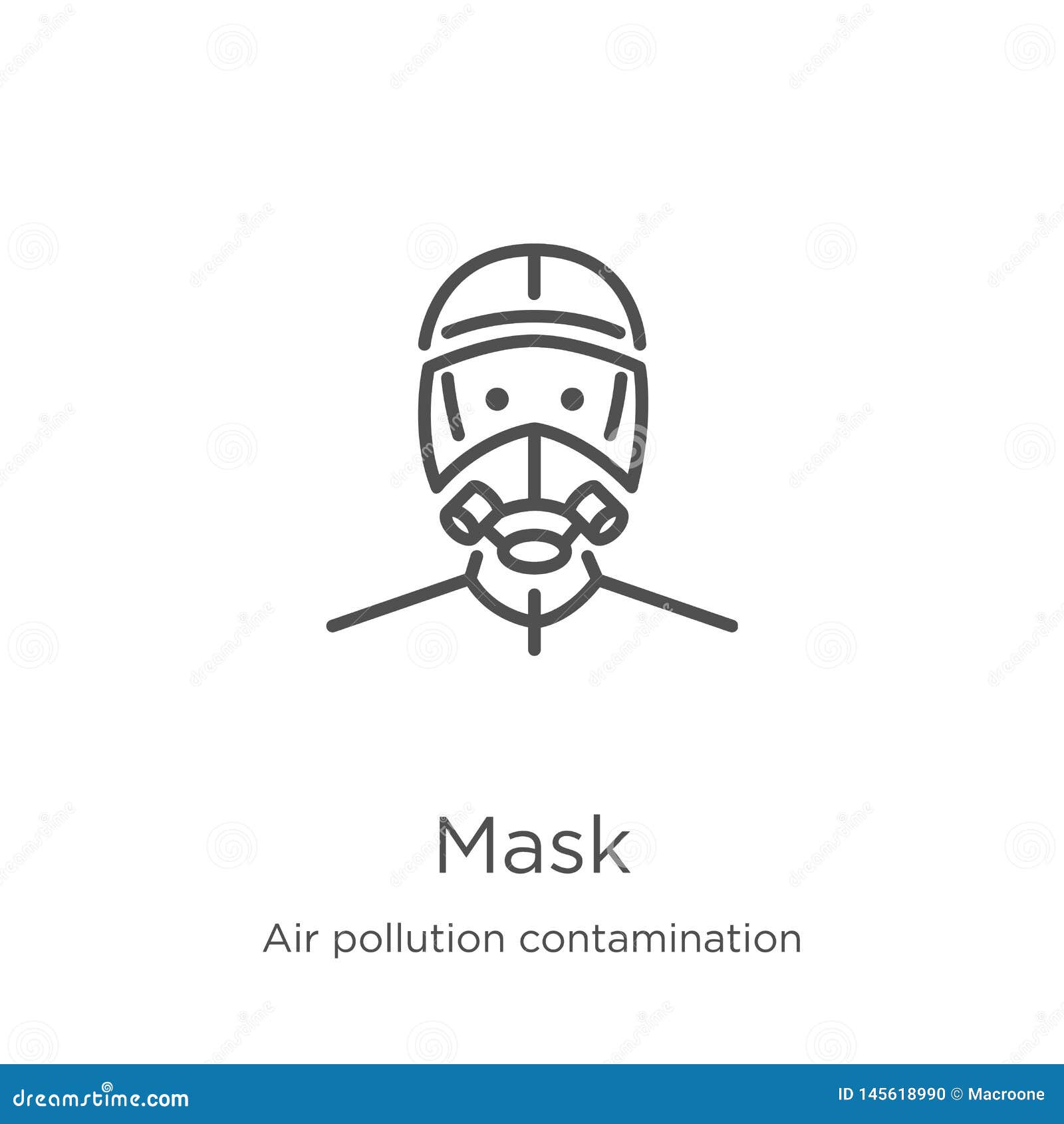 Mask Icon Vector from Air Pollution Contamination Collection. Thin Line ...