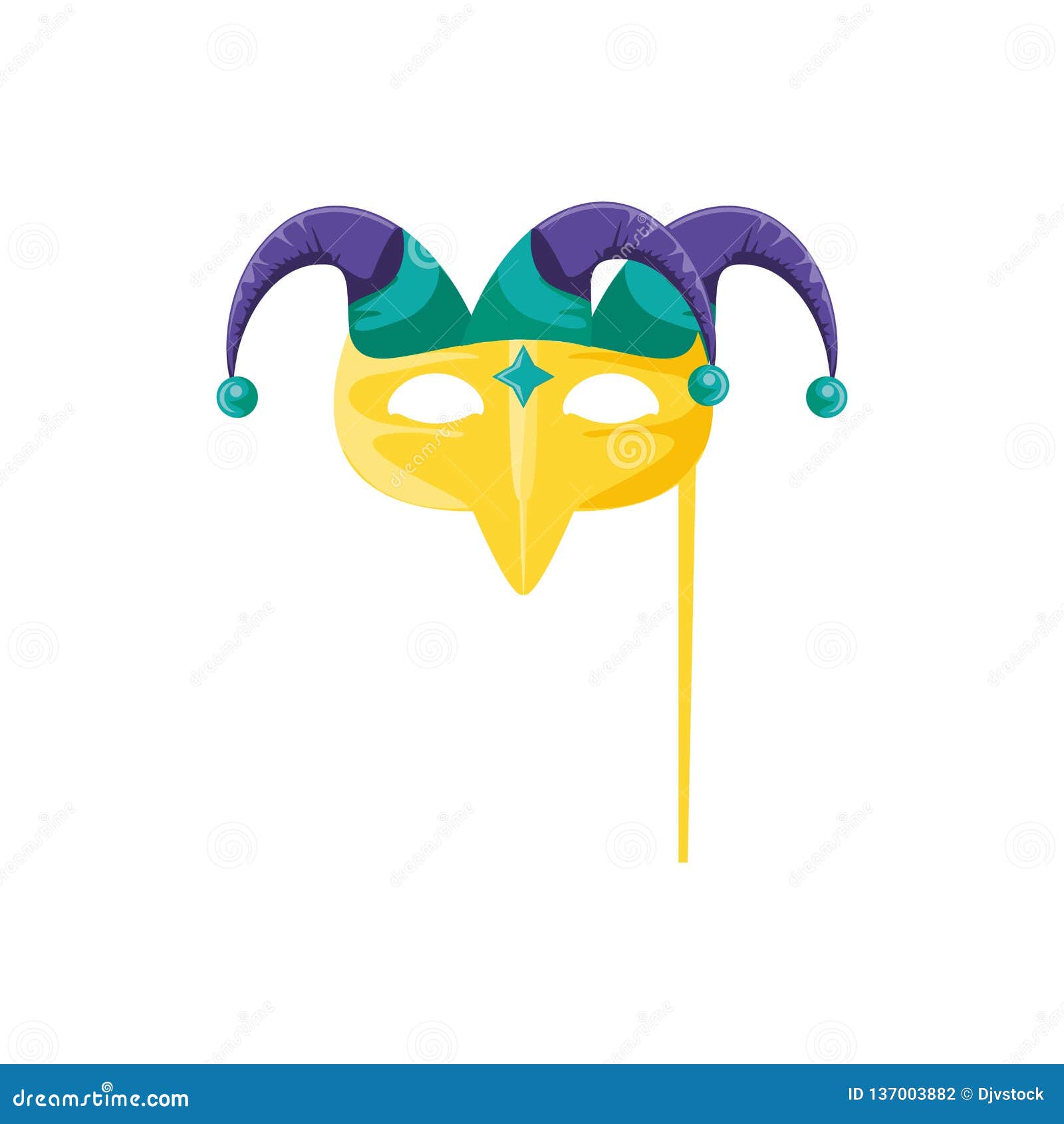 Mask Jester in Stick of Carnival Celebration Stock Vector ...