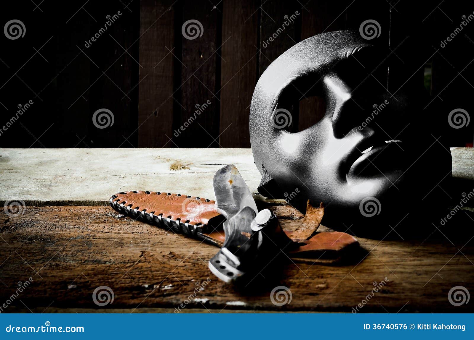 Mask with knife stock photo. Image of face, horror, criminal - 36740576