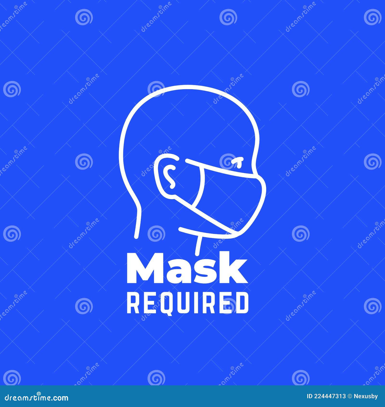 Mask Required Sign, Line Icon, Vector Art Stock Vector - Illustration ...