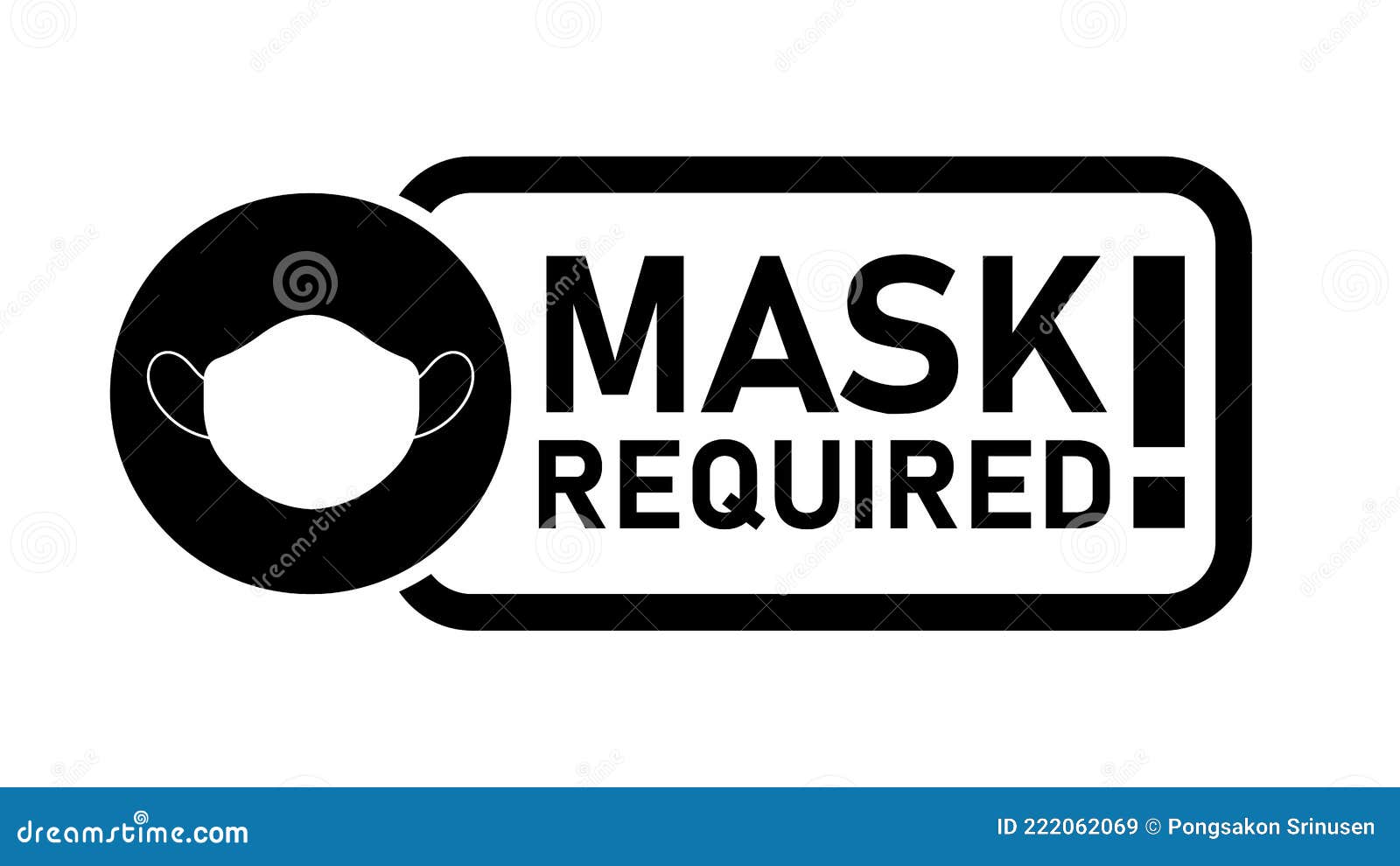 Mask Required Warning Prevention Sign - Virus Protection Face Mask ...