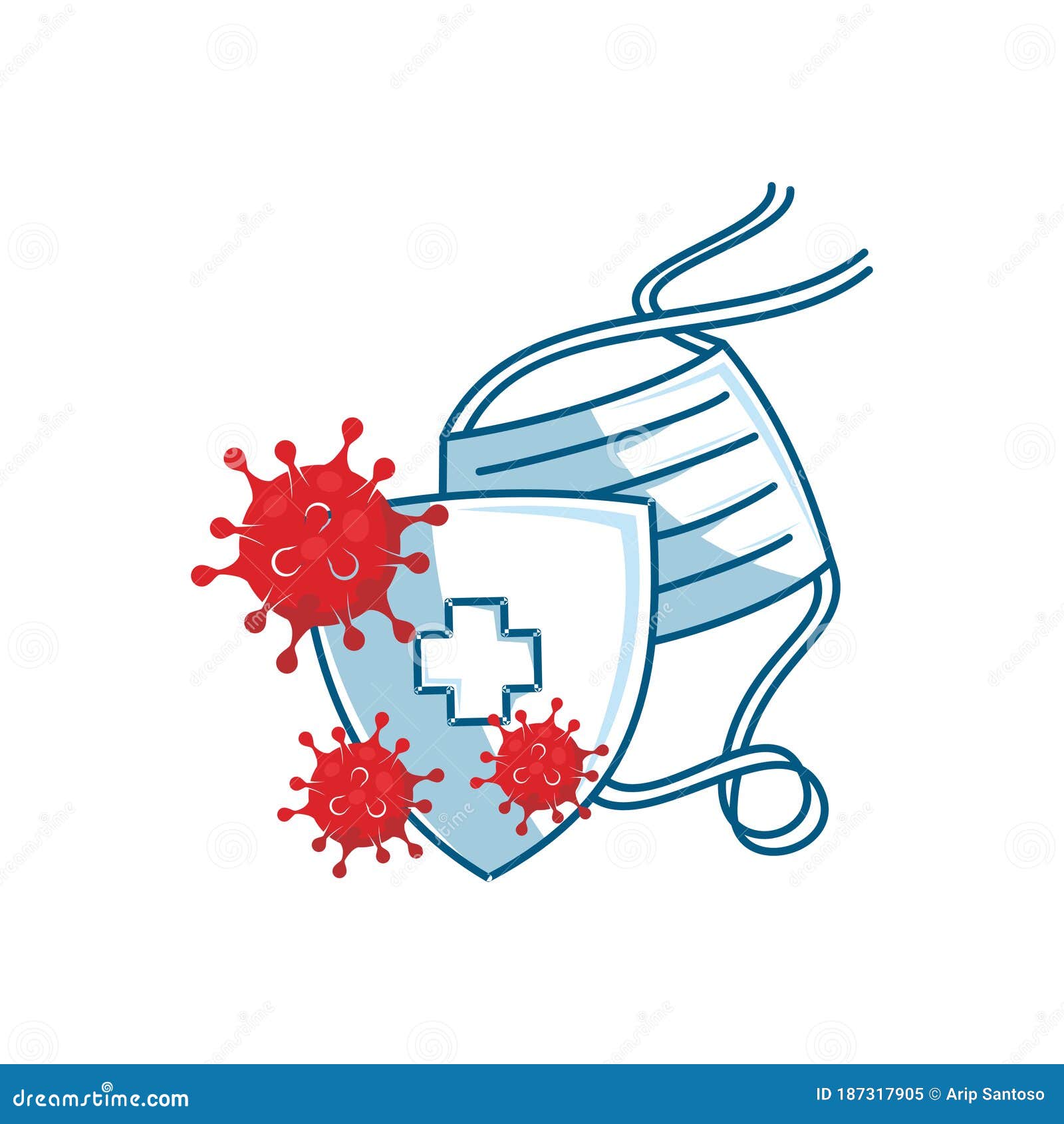 Mask Shield Protects Flu Anti Infection Illustration Stock Vector ...