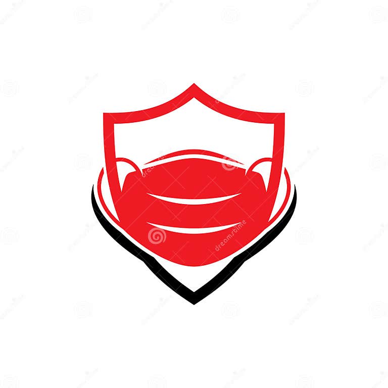 Mask with Shield Vector Logo Template. Design Use Shield Symbol Stock ...