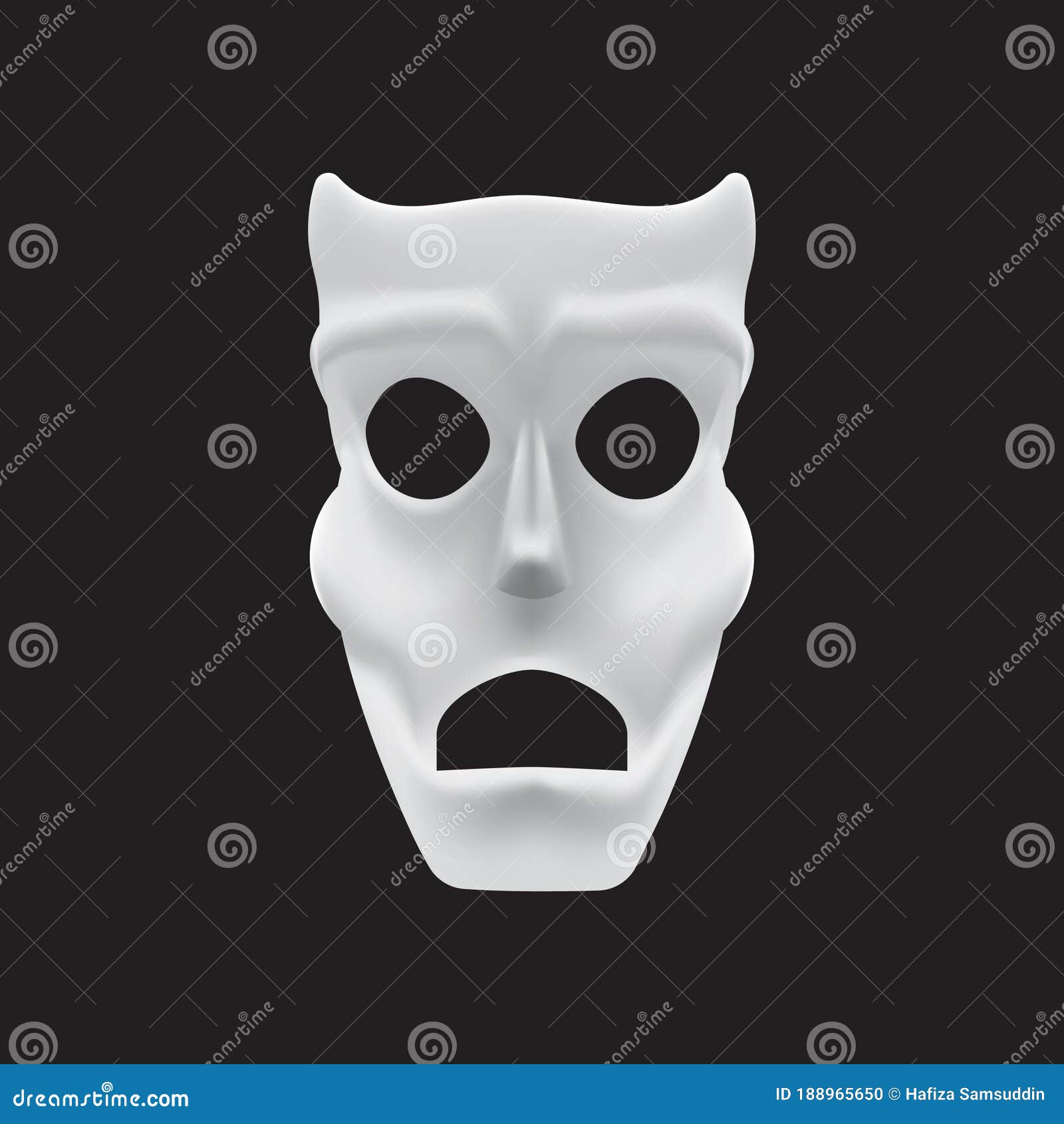 Mask with Shocked Expression. Vector Illustration Decorative Design ...