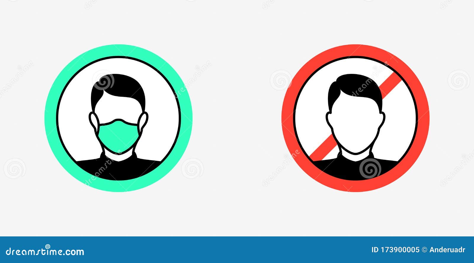 Sign Warning To Wear Mask / Medicine & Hygiene Icon Stock Vector ...