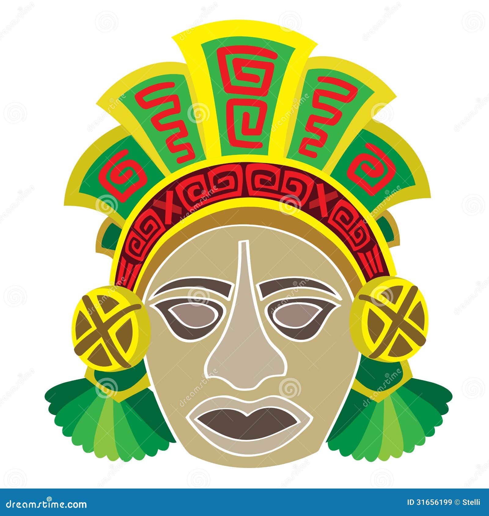 Mask in style of the Maya. stock vector. Illustration of american ...