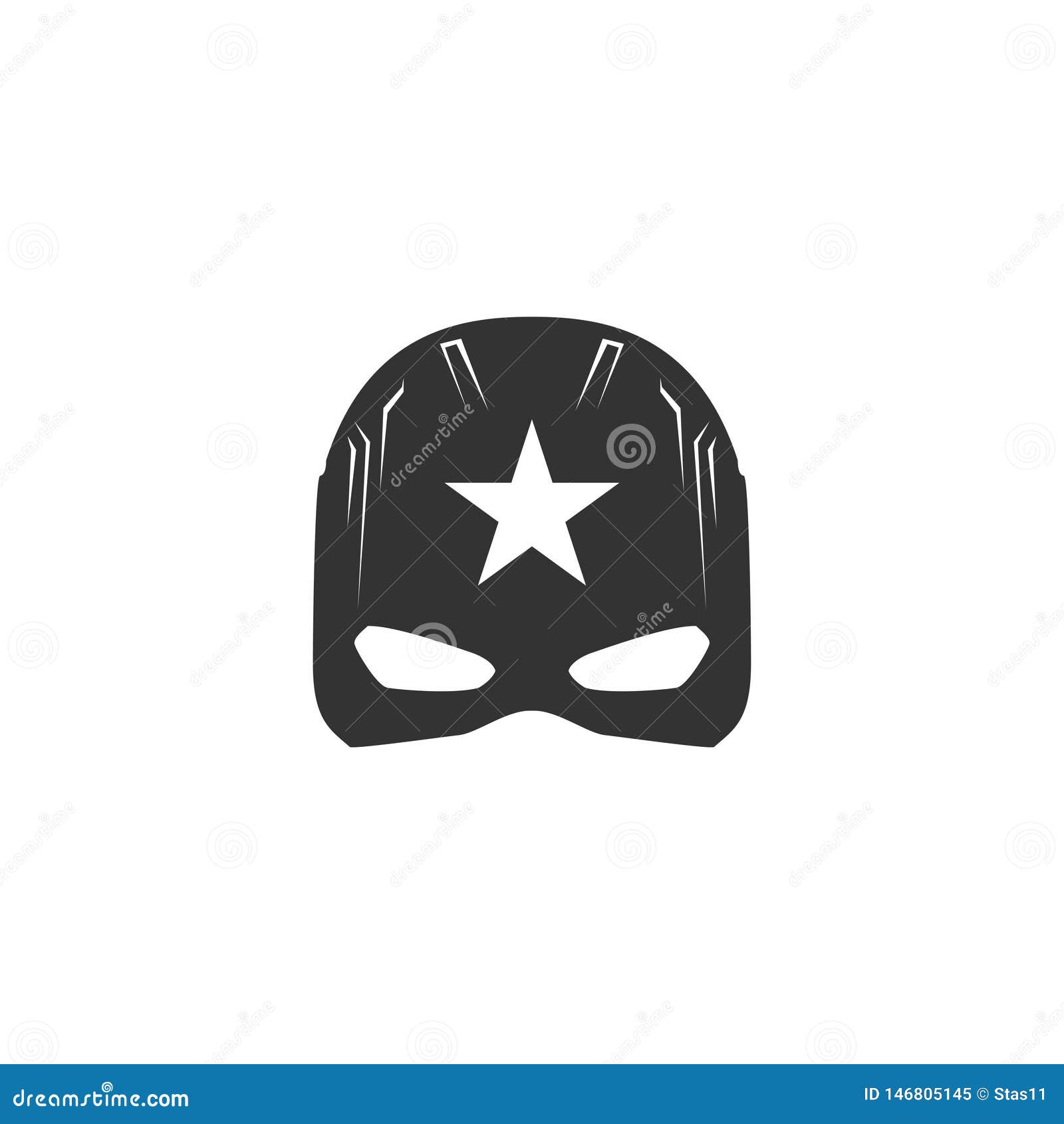 Mask of Super Hero Icon in Simple Design. Vector Illustration Stock ...