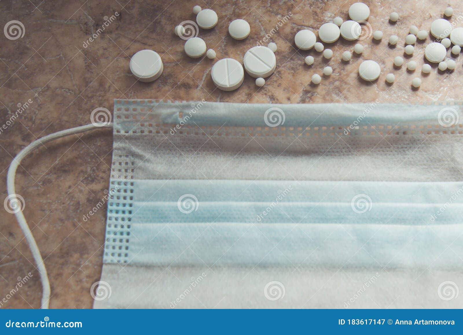 The Mask and Tablets are on the Table Stock Image - Image of mask ...