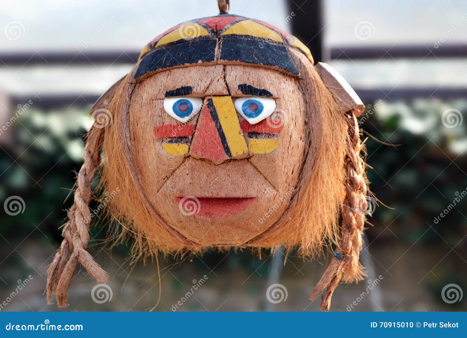 Mask of Terrifying and Frightening Indian from Coconut Stock Photo ...