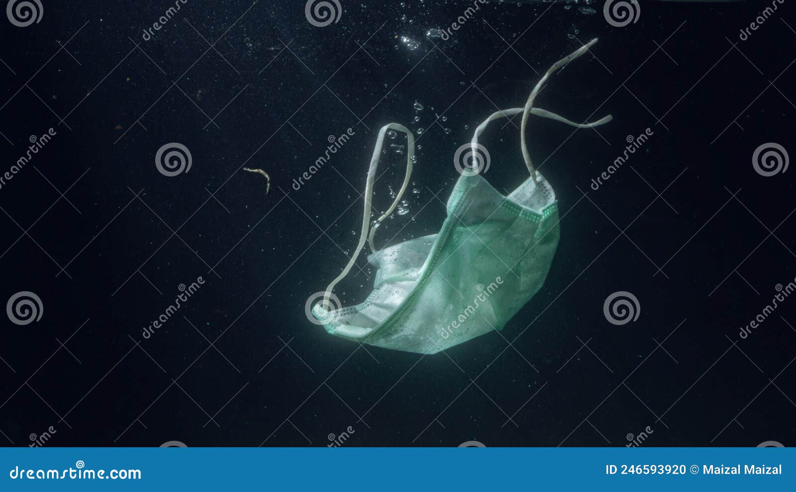 Used Mask that Sinks in the Water Stock Photo - Image of pandemic ...