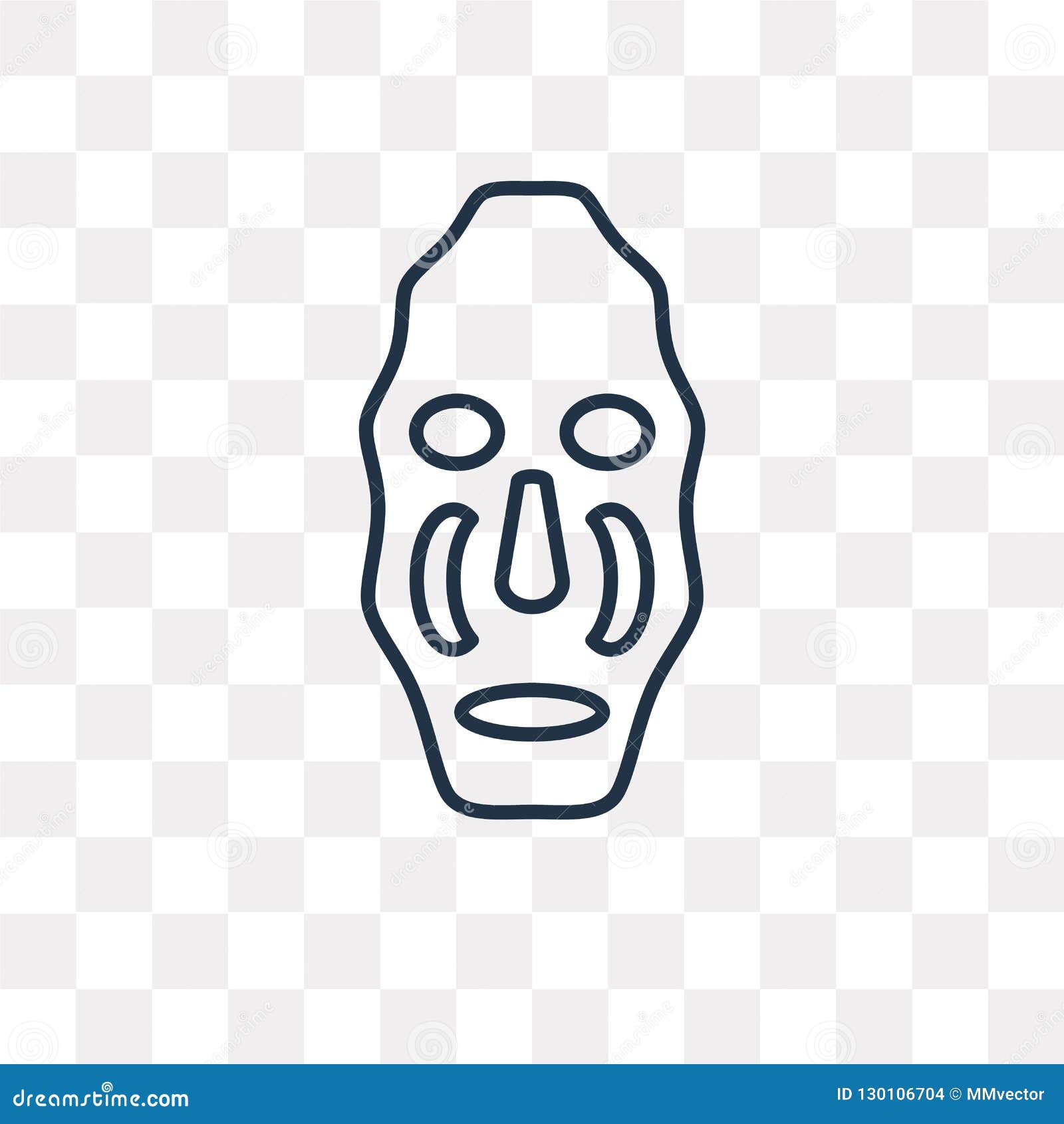 Mask Vector Icon Isolated on Transparent Background, Linear Mask Stock ...