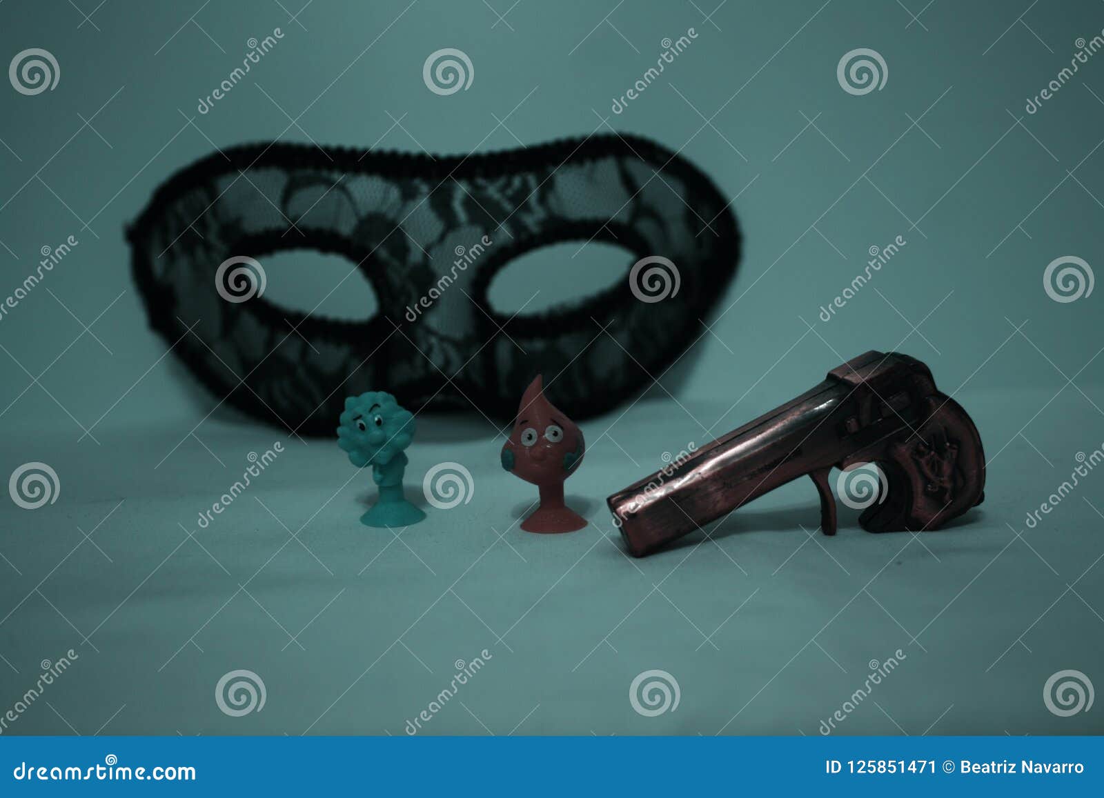 MASK, VEGETABLES and GUN stock image. Image of macrophotography - 125851471