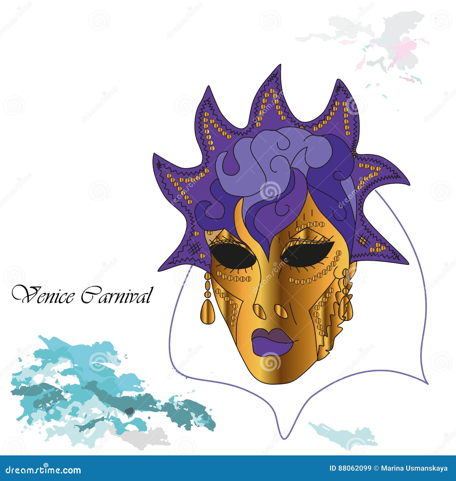 Mask of Venice stock illustration. Illustration of fashion - 88062099