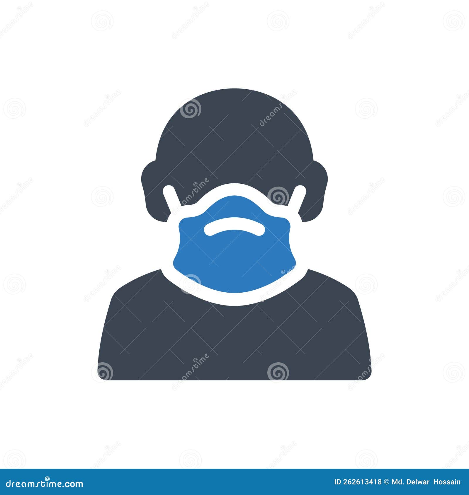 Mask wearing icon stock vector. Illustration of icon - 262613418