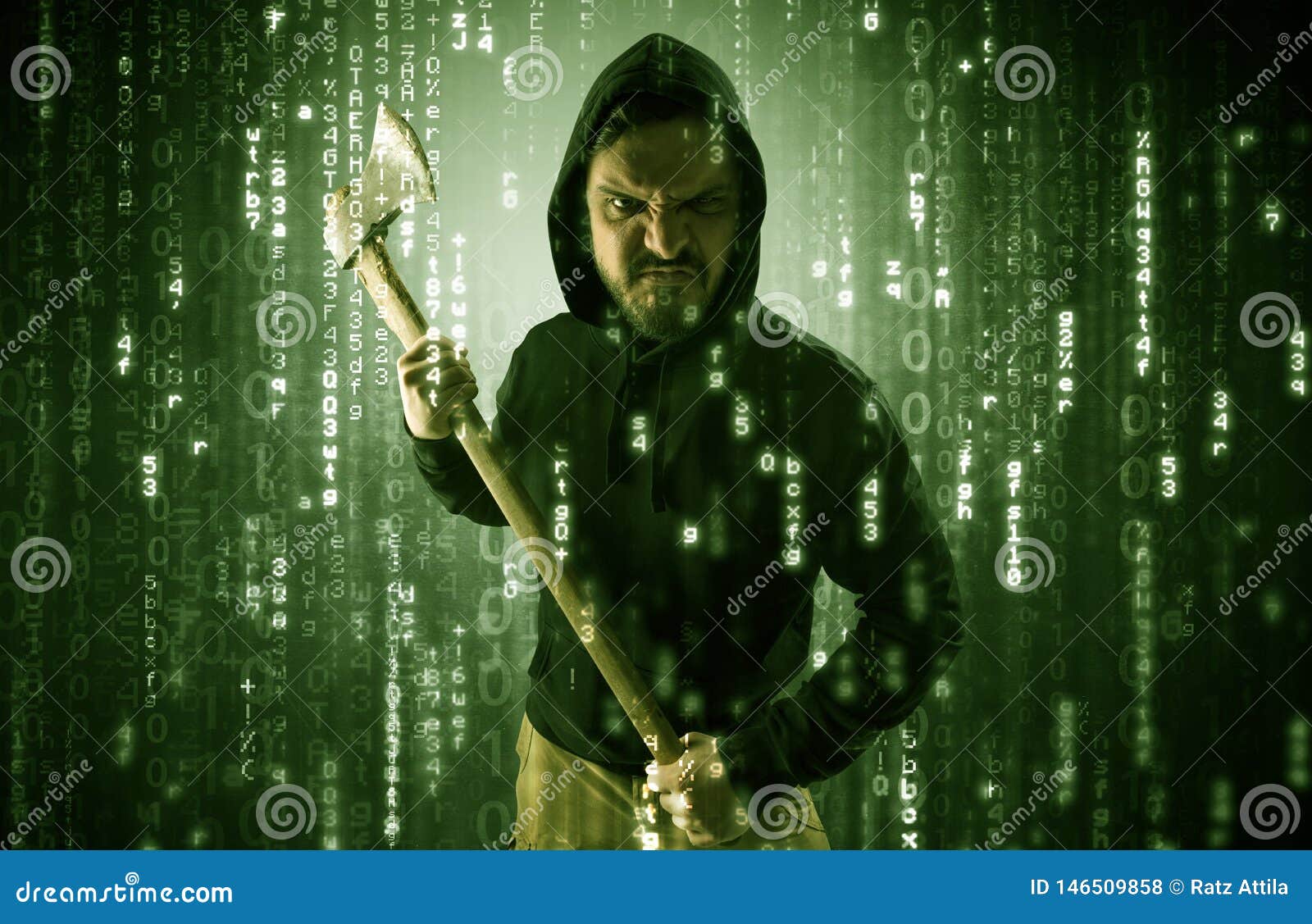 Armed Hacker in Cyber Security Cloud Concept Stock Photo - Image of ...