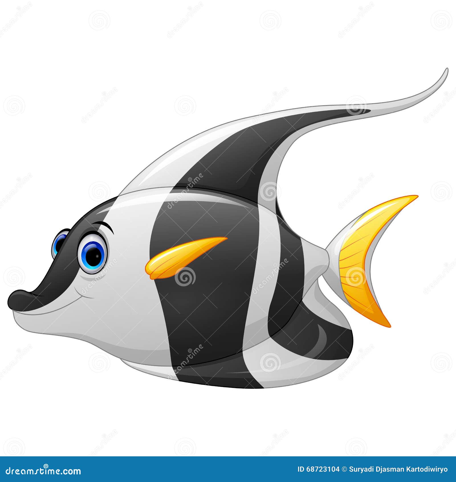 Masked banner fish cartoon stock vector. Illustration of fish - 68723104
