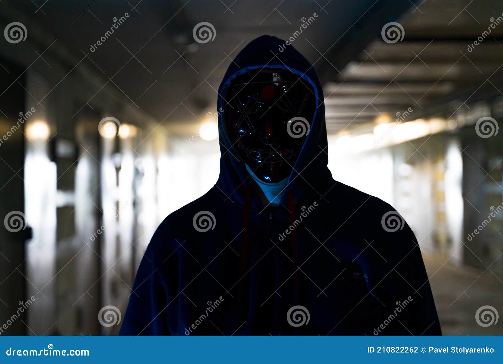 Masked Criminal on the Dark. Selective Focus Editorial Photography ...