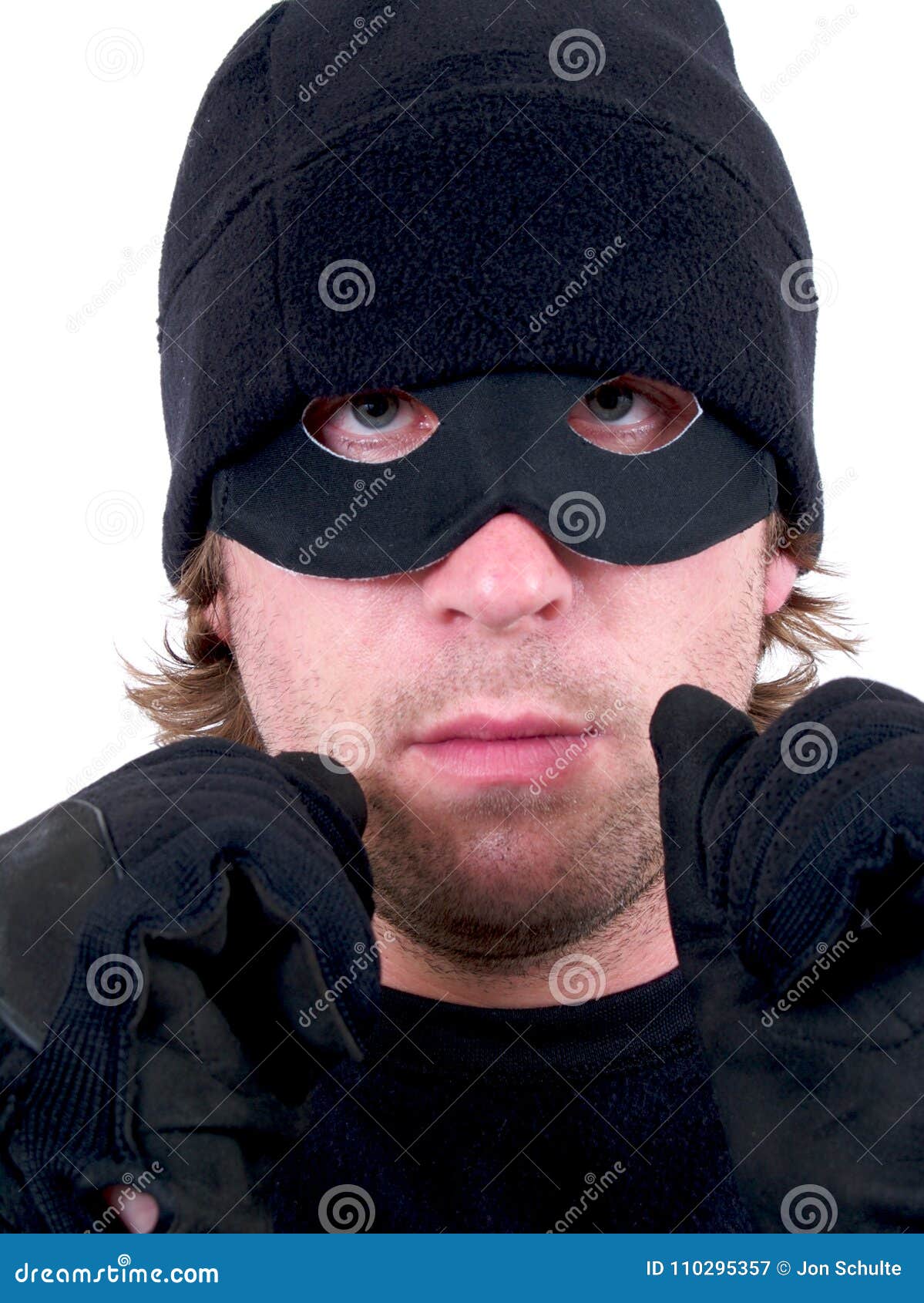 A Masked Criminal Handcuffed Stock Image - Image of gloves, captured ...