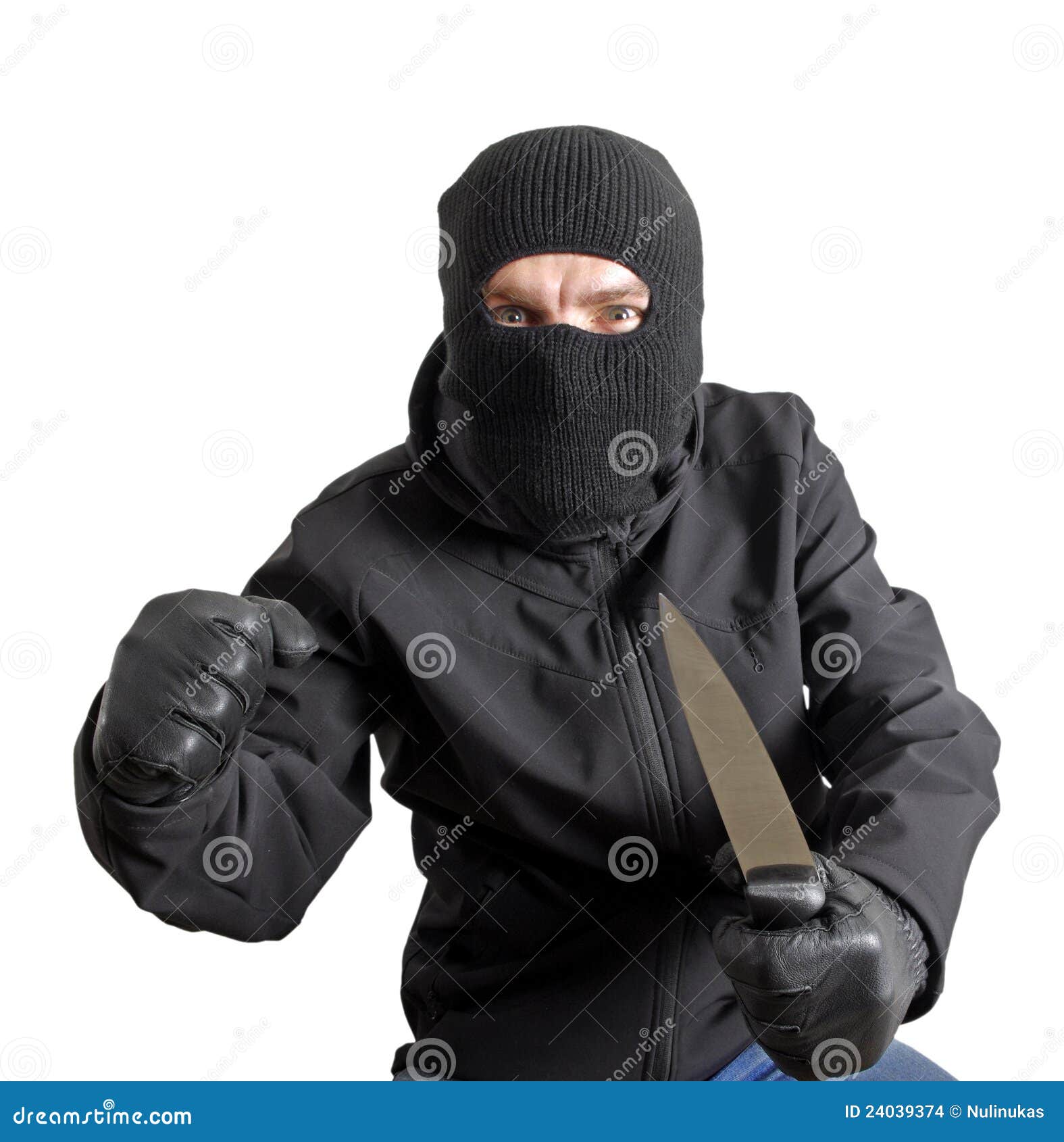 Masked Criminal Holding a Knife Stock Photo - Image of vandalism ...