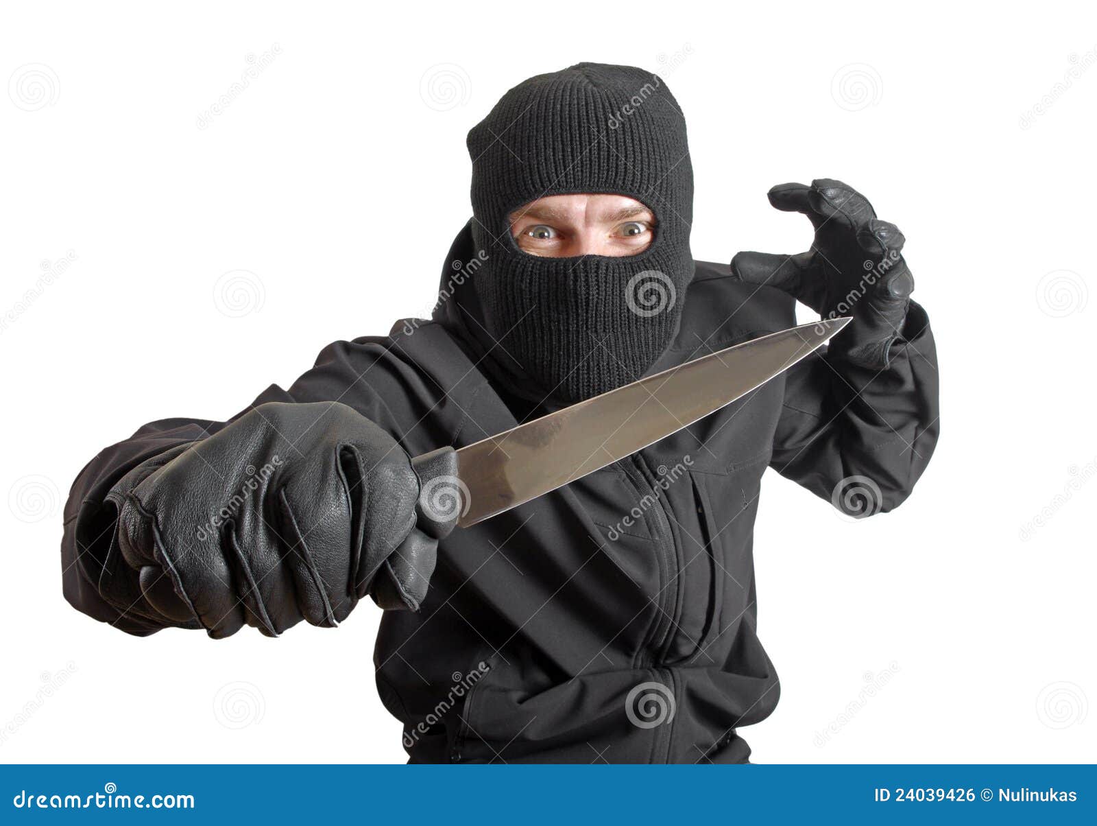 Masked Criminal Holding a Knife Stock Photo - Image of black, disguise ...