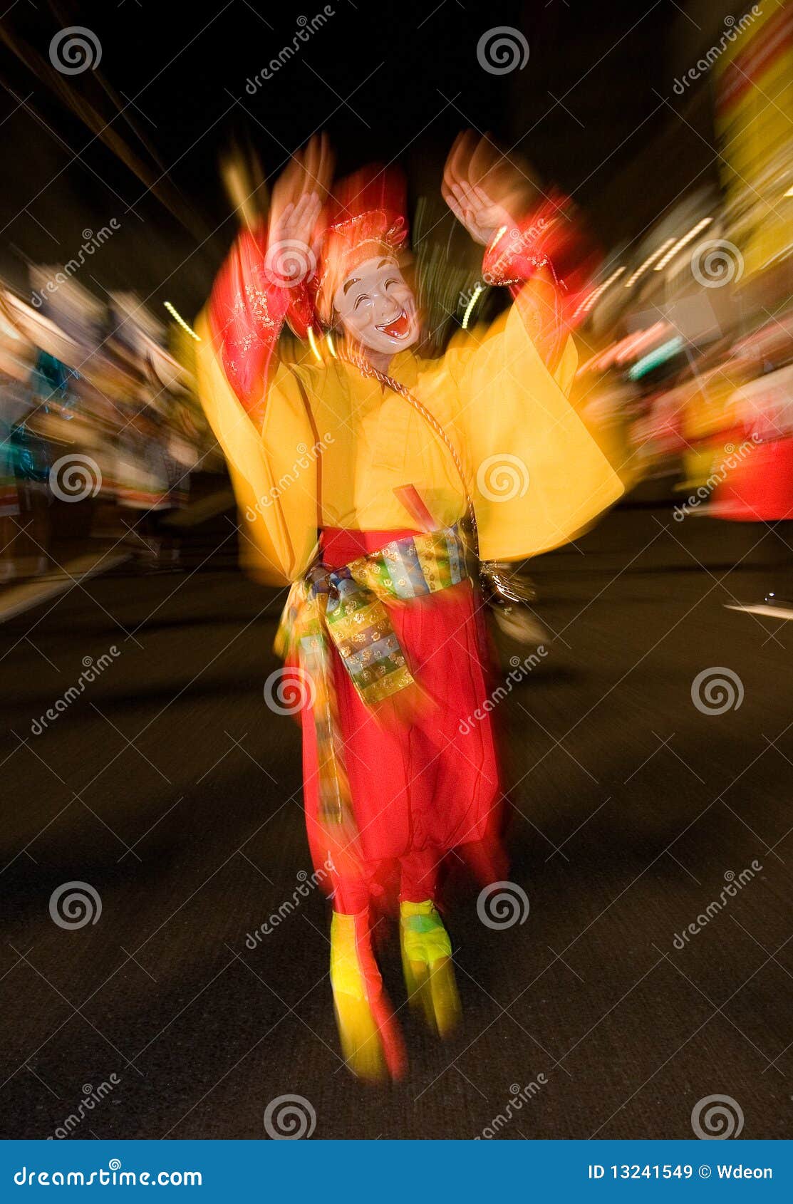 Masked Dancer at a Night Festival in Japan Stock Image - Image of ...