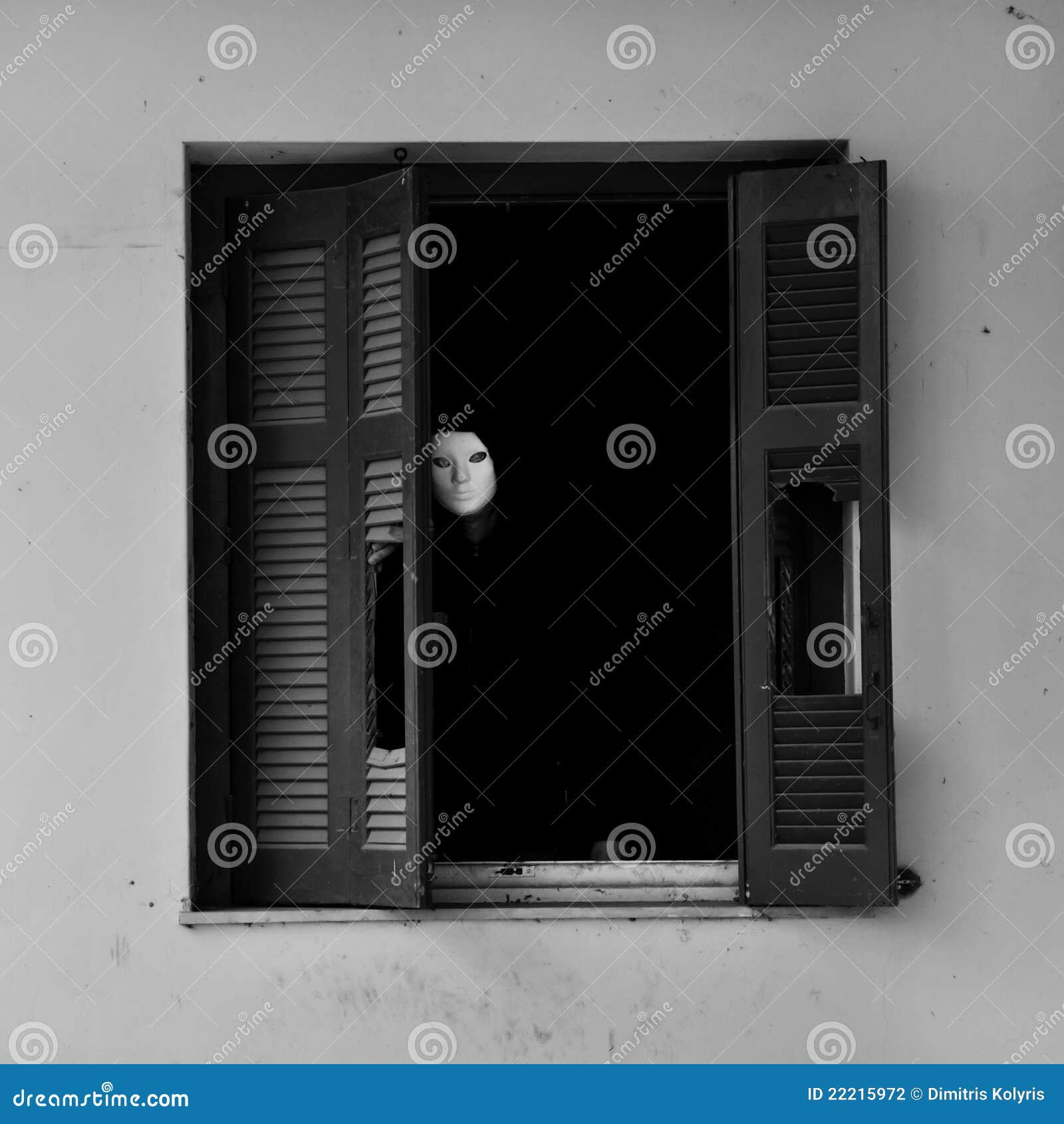 Masked Figure Behind Glass Stock Image | CartoonDealer.com #18844309