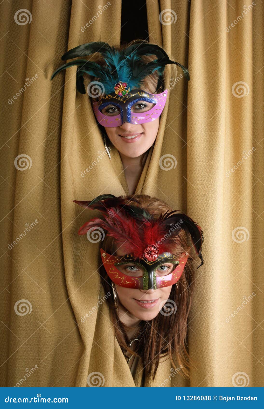 Masked girls at theater stock photo. Image of drama, portrait - 13286088