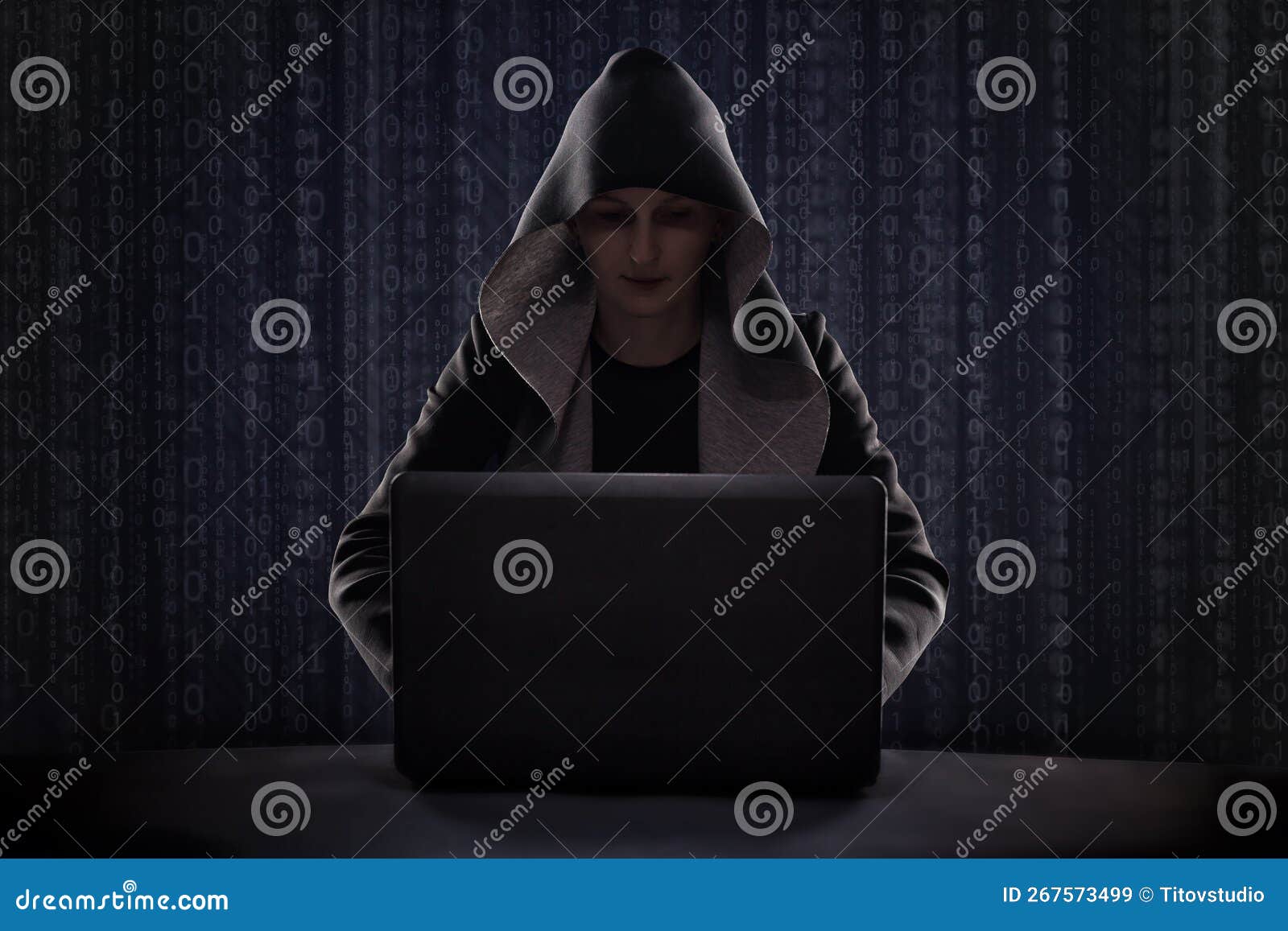 Masked Hacker Using Smartphone. Hacking the Internet. Stock Image ...