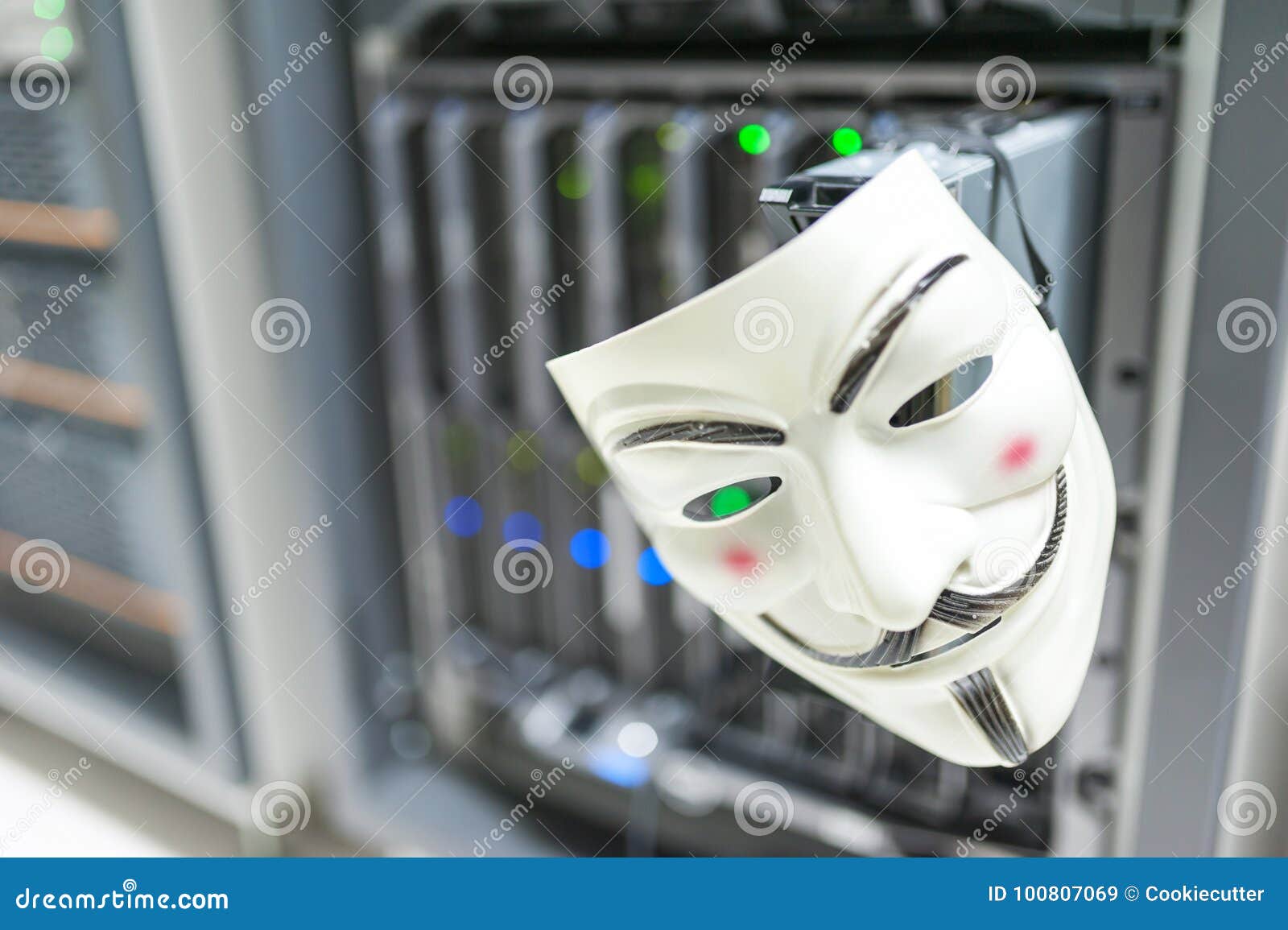 Masked Hacker in Computer Server Room Concept . Editorial Stock Image ...