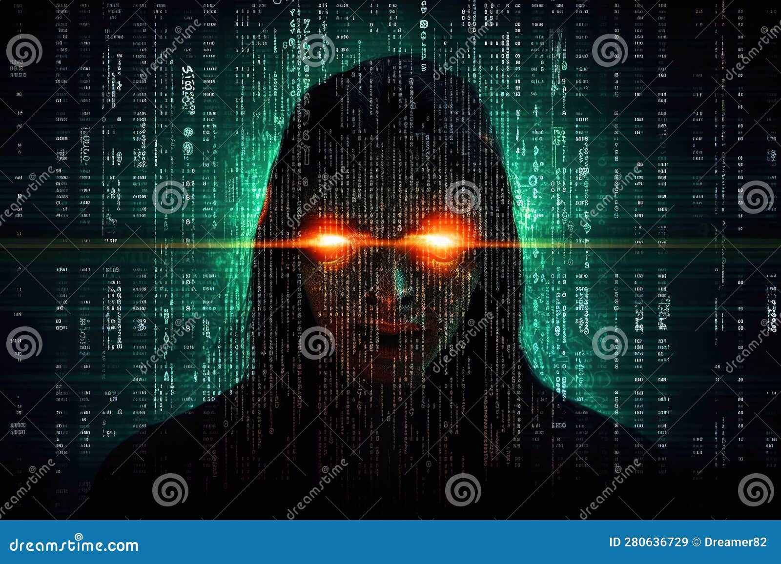 Masked Hacker, Working On Computer. Conceptual Illustration. Generative ... Masked Hacker, Working On Computer. Conceptual Illustration. Generative ...