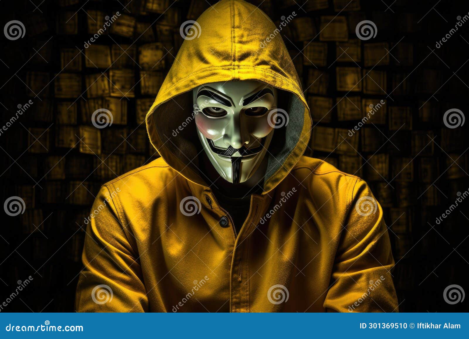 Masked Hacker in the Hood, Anonymous Hacker, Concept of Cybercrime, AI ...