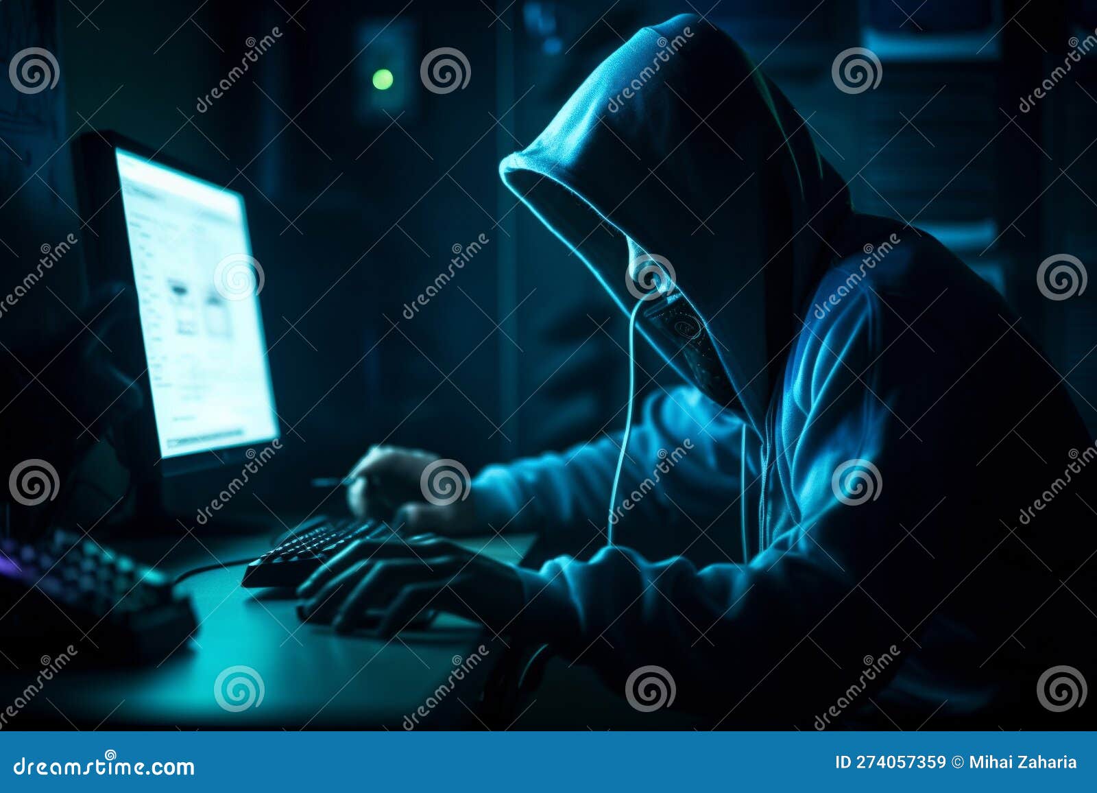 Masked Hacker Stealing Privacy Data From Laptop Using Virus And Bugs ...