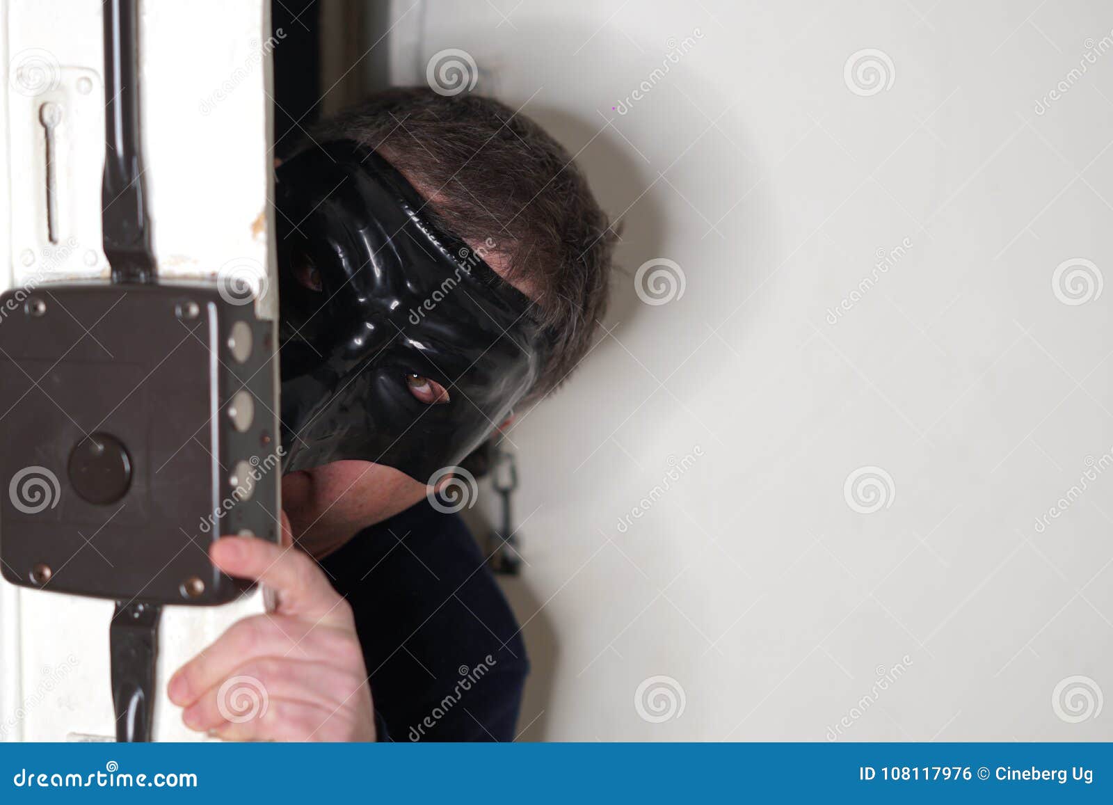 Masked housebreaker stock photo. Image of criminal, breaking - 108117976