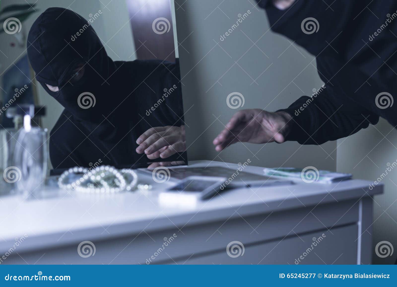 Masked Intruder during Robbery Stock Image - Image of money, criminal ...