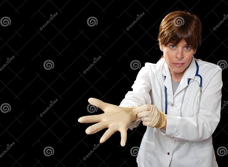 Masked with latex gloves stock photo. Image of taking - 3924338