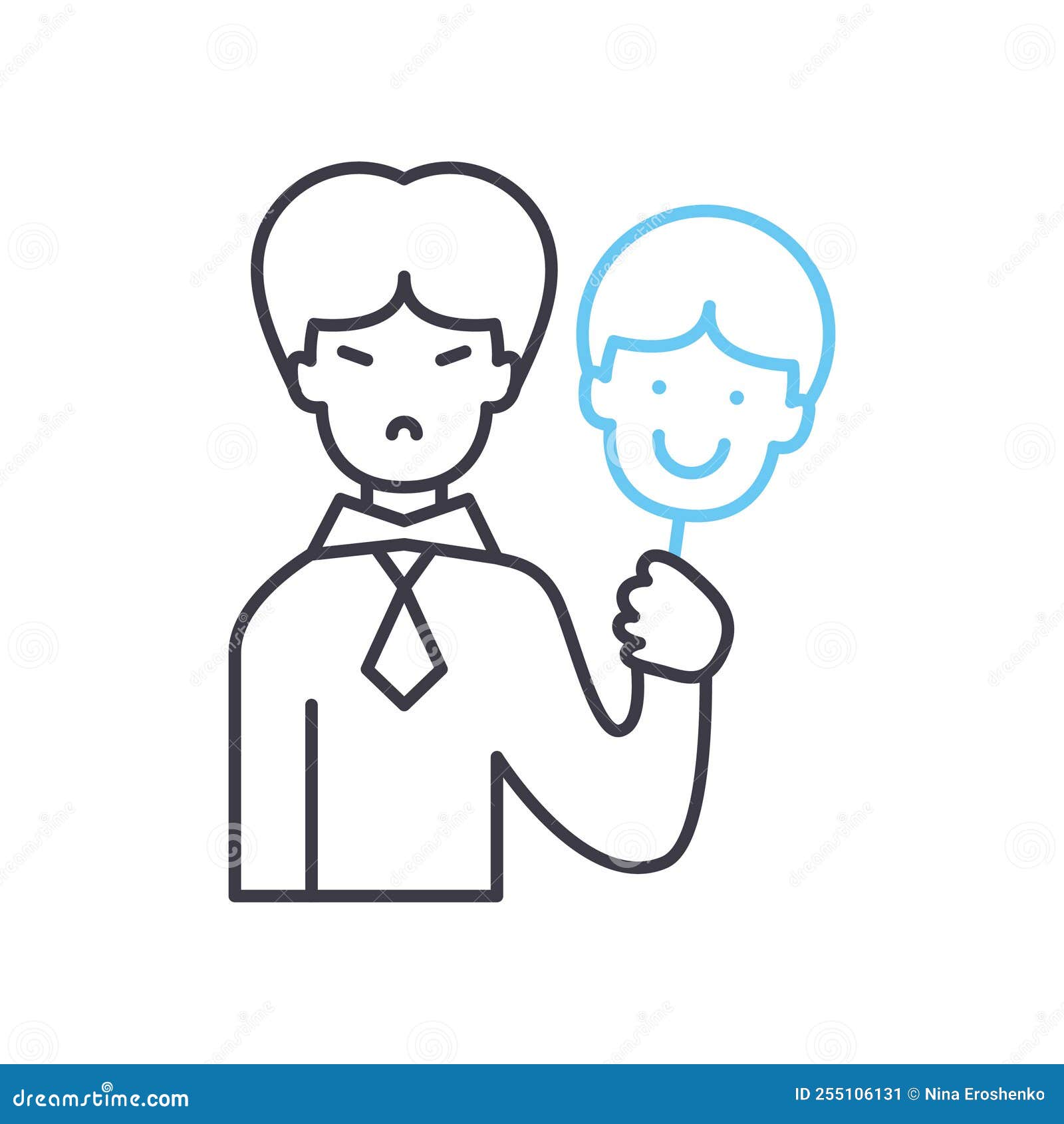 Masked Line Icon, Outline Symbol, Vector Illustration, Concept Sign ...