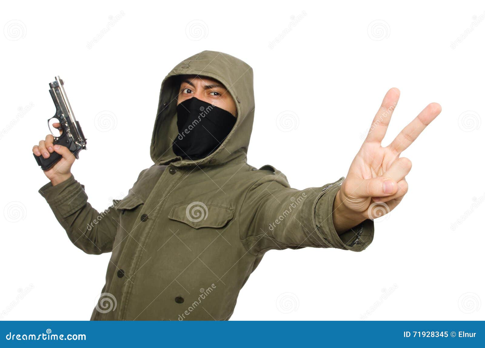 The Masked Man in Criminal Concept on White Stock Image - Image of ...