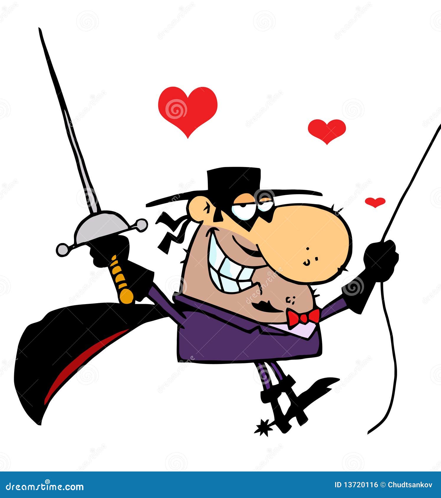 Masked Man Holding a Sword and Swinging Stock Vector - Illustration of ...