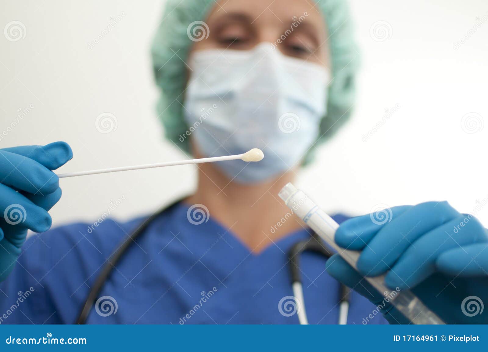 Masked Nurse Asservating an Assay Stock Image - Image of health ...
