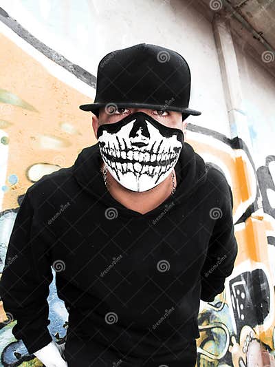 Masked rapper portrait stock photo. Image of male, urban - 17106468