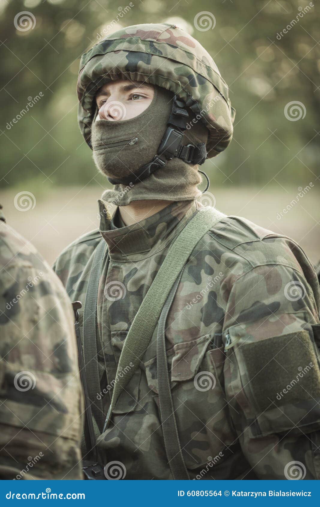 Masked Soldier In A Mask Without Stripes And Identification Marks ...