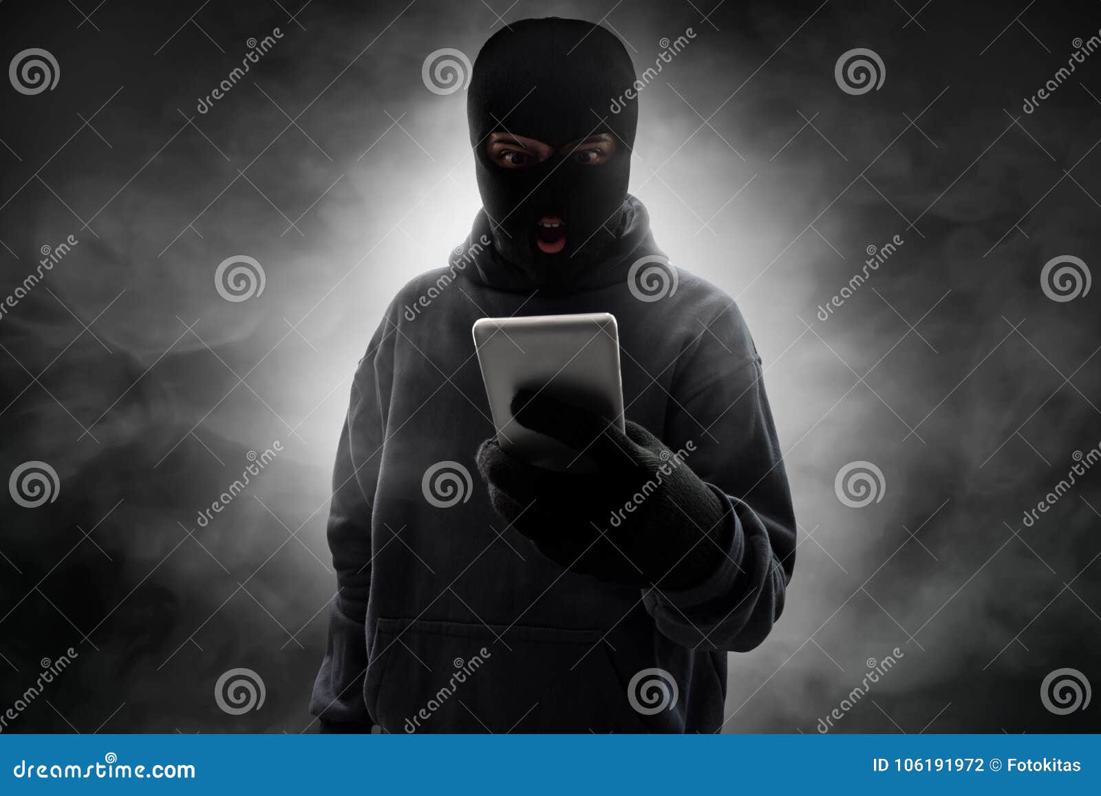 Masked Thief Steal On Smoke Background Stock Photo | CartoonDealer.com ...