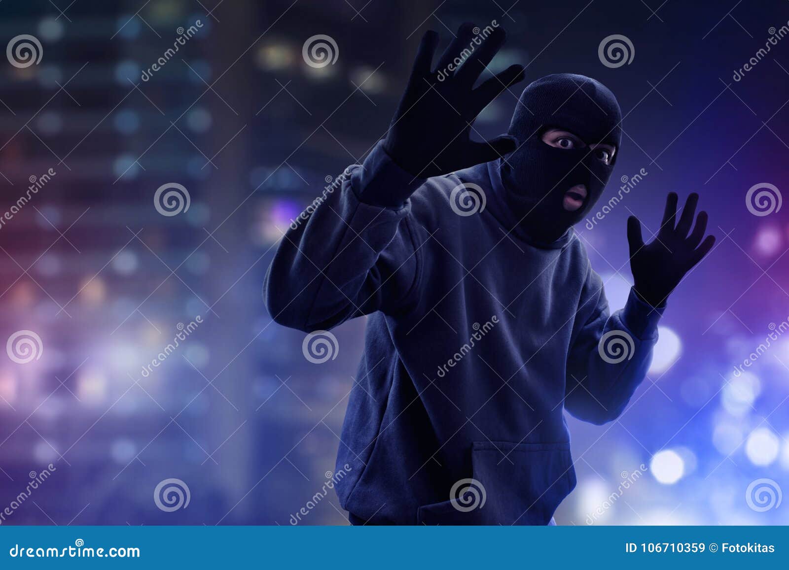 Masked Thief Caught by Police Stock Image - Image of illegal, intruder ...