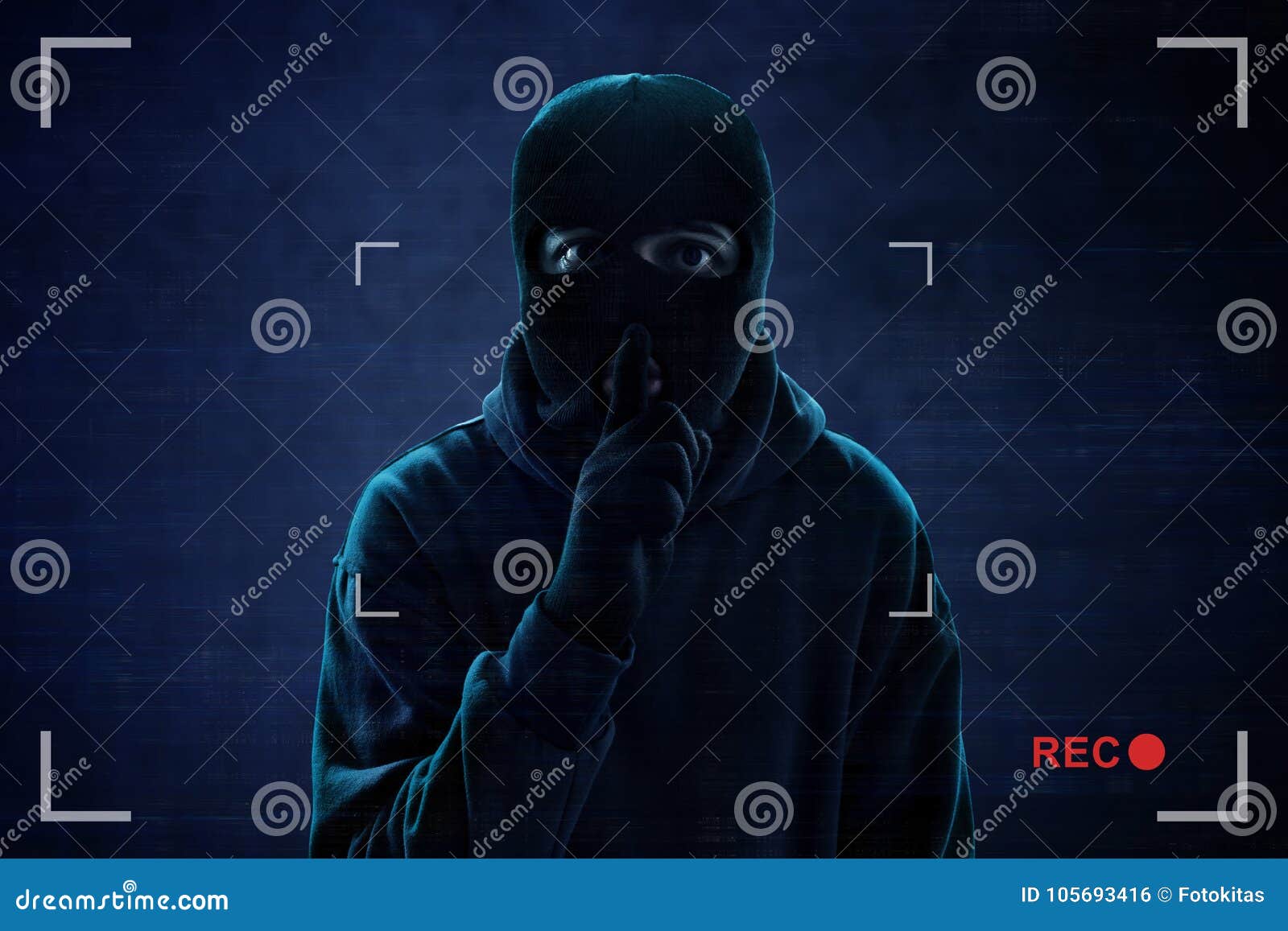 Masked Thief Caught on Security Camera Stock Photo - Image of quiet ...