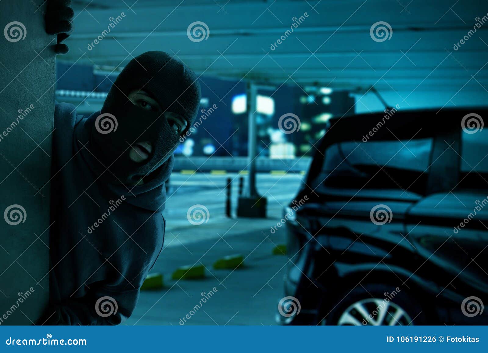 Masked Thief Hiding on the Wall Stock Photo - Image of concept, alert ...